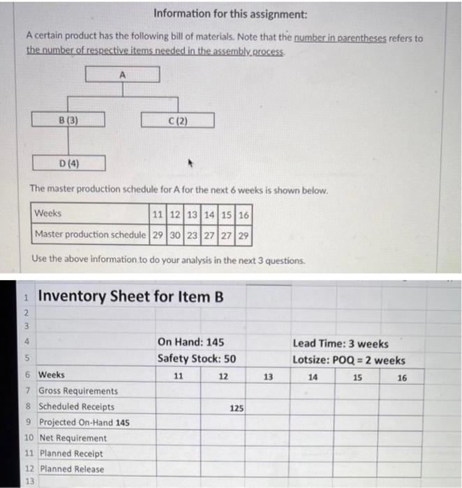 Solved Information for this assignment: A certain product | Chegg.com