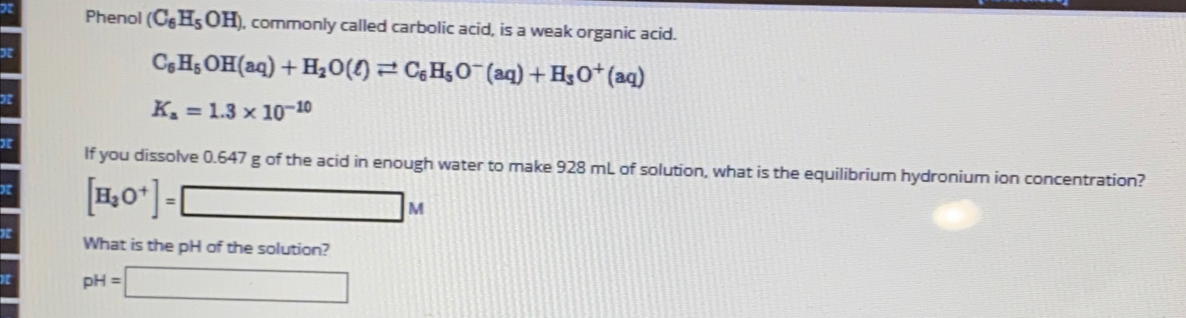 Solved Phenol (C6H5OH), ﻿commonly called carbolic acid, is a | Chegg.com
