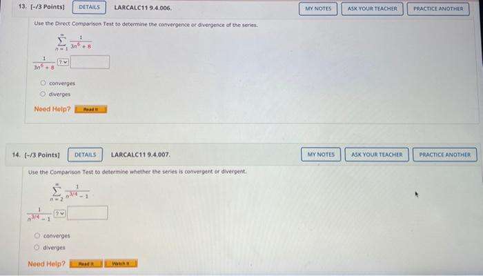Solved 13. 1-/3 Points) DETAILS LARCALC119.4.006. MY NOTES | Chegg.com Solved 13. 1-/3 Points) DETAILS LARCALC119.4.006. MY NOTES | Chegg.com