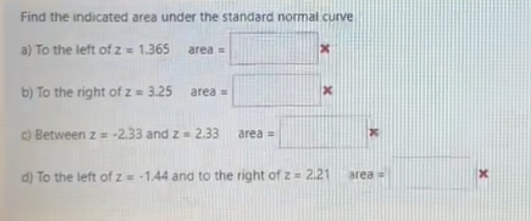Solved Find the indicated area under the standard normal | Chegg.com