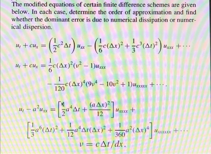 The Modified Equations Of Certain Finite Difference