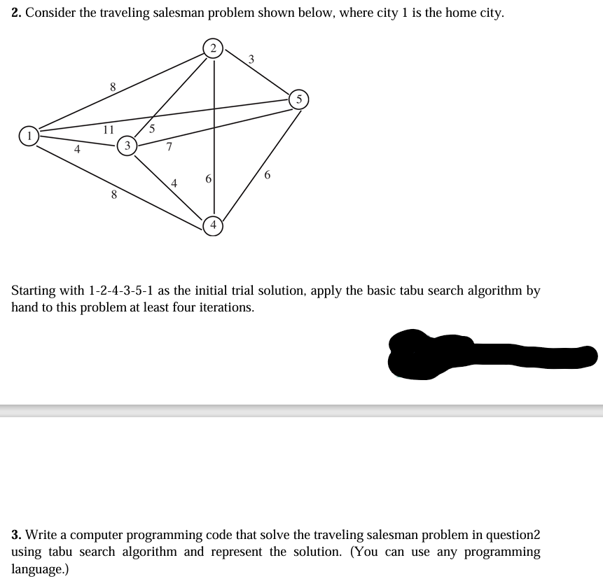 Solved Consider the traveling salesman problem shown below, | Chegg.com