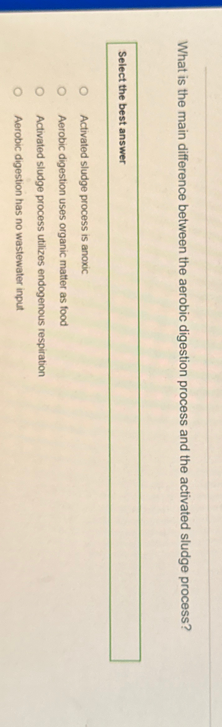 Solved What is the main difference between the aerobic | Chegg.com