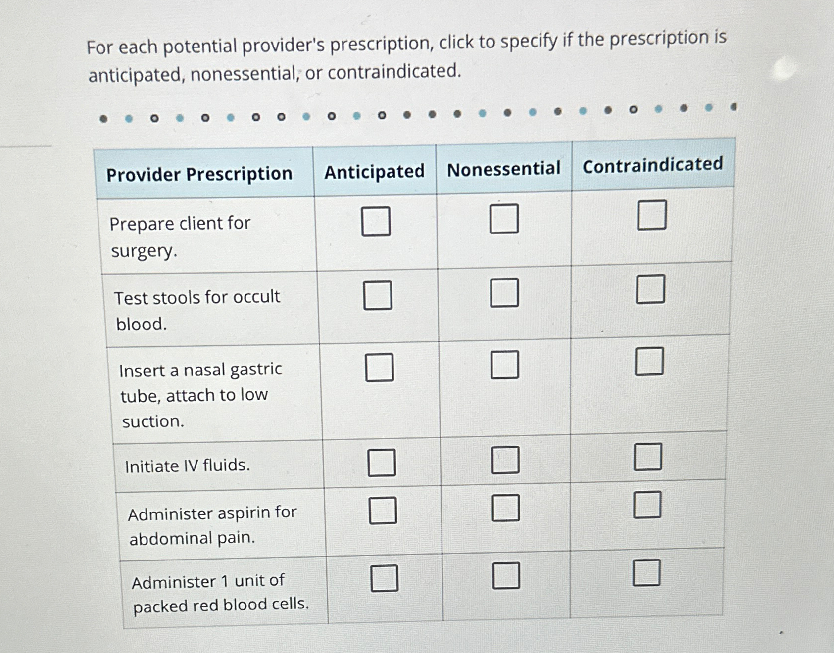 Solved For each potential provider's prescription, click to | Chegg.com