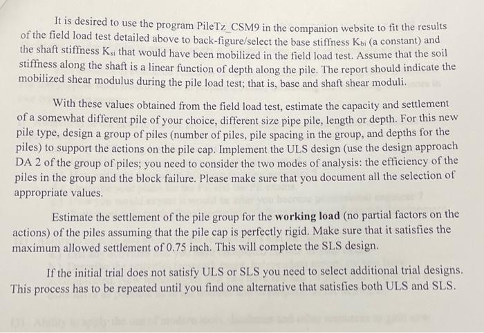 Solved Project Description The subsurface conditions at a | Chegg.com