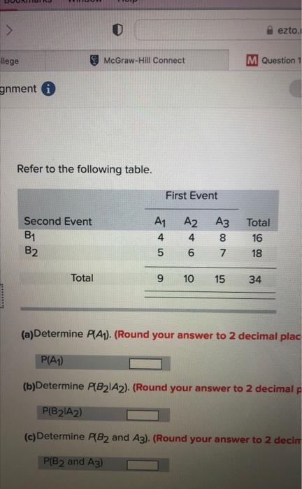 Solved > ezto. llege McGraw-Hill Connect M Question 1 gnment | Chegg.com