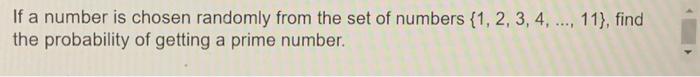 Solved If a number is chosen randomly from the set of | Chegg.com