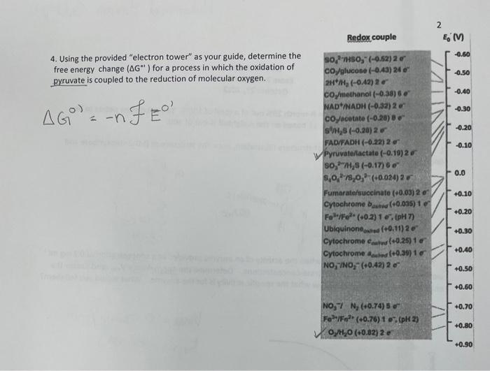Solved 4. Using the provided "electron tower" as your guide, | Chegg.com