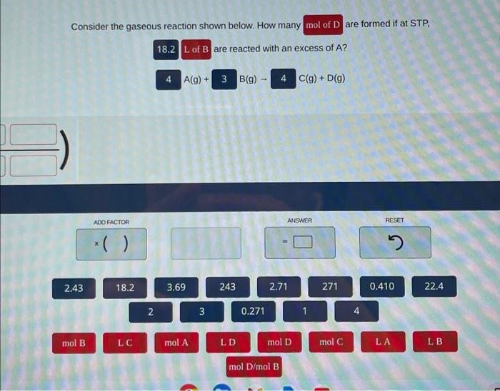 Solved Consider the gaseous reaction shown below. How many | Chegg.com