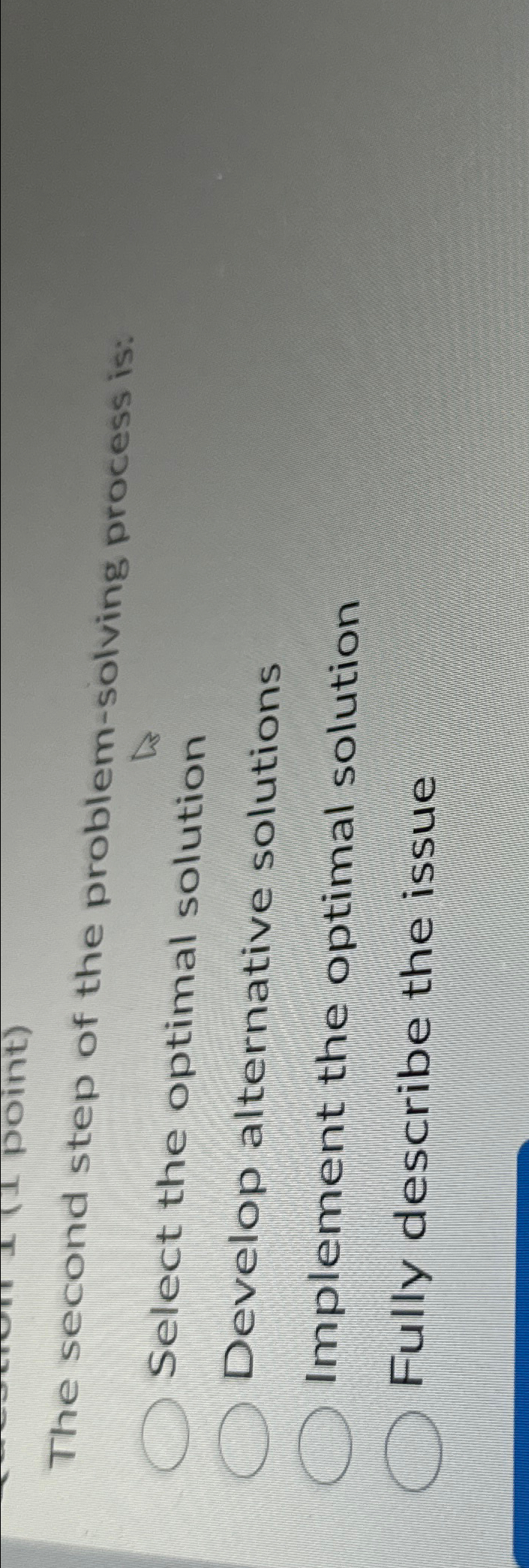 Solved The second step of the problem-solving process | Chegg.com