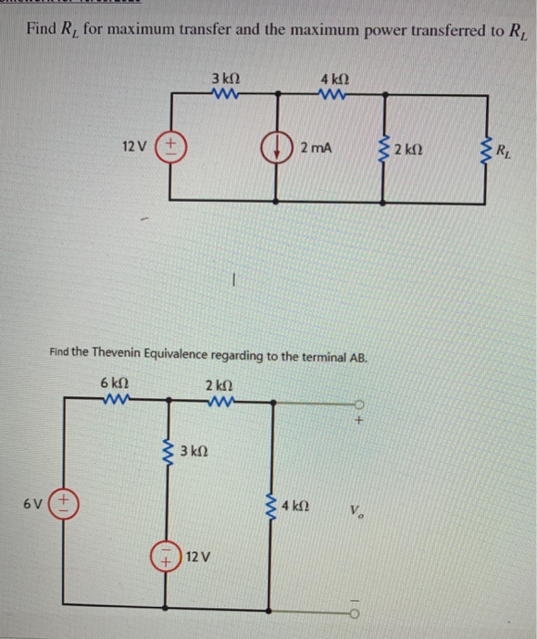 Solved Find R, for maximum transfer and the maximum power | Chegg.com