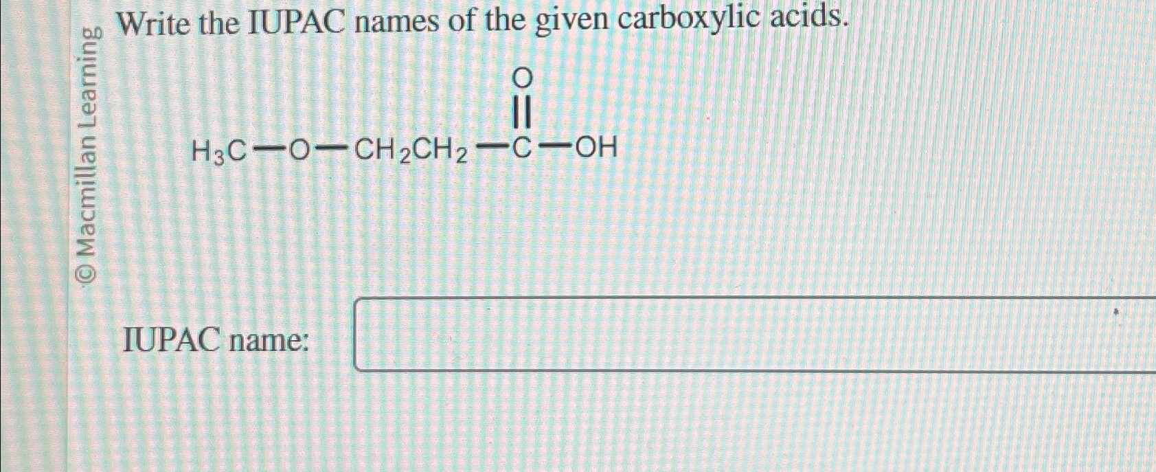 Write the IUPAC names of the given carboxylic | Chegg.com
