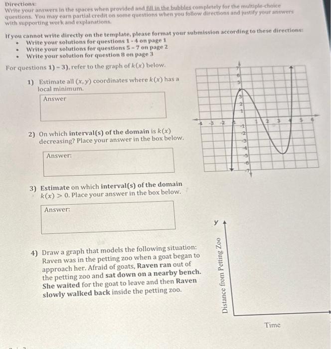 Solved Directions: Write your answers in the spaces when | Chegg.com