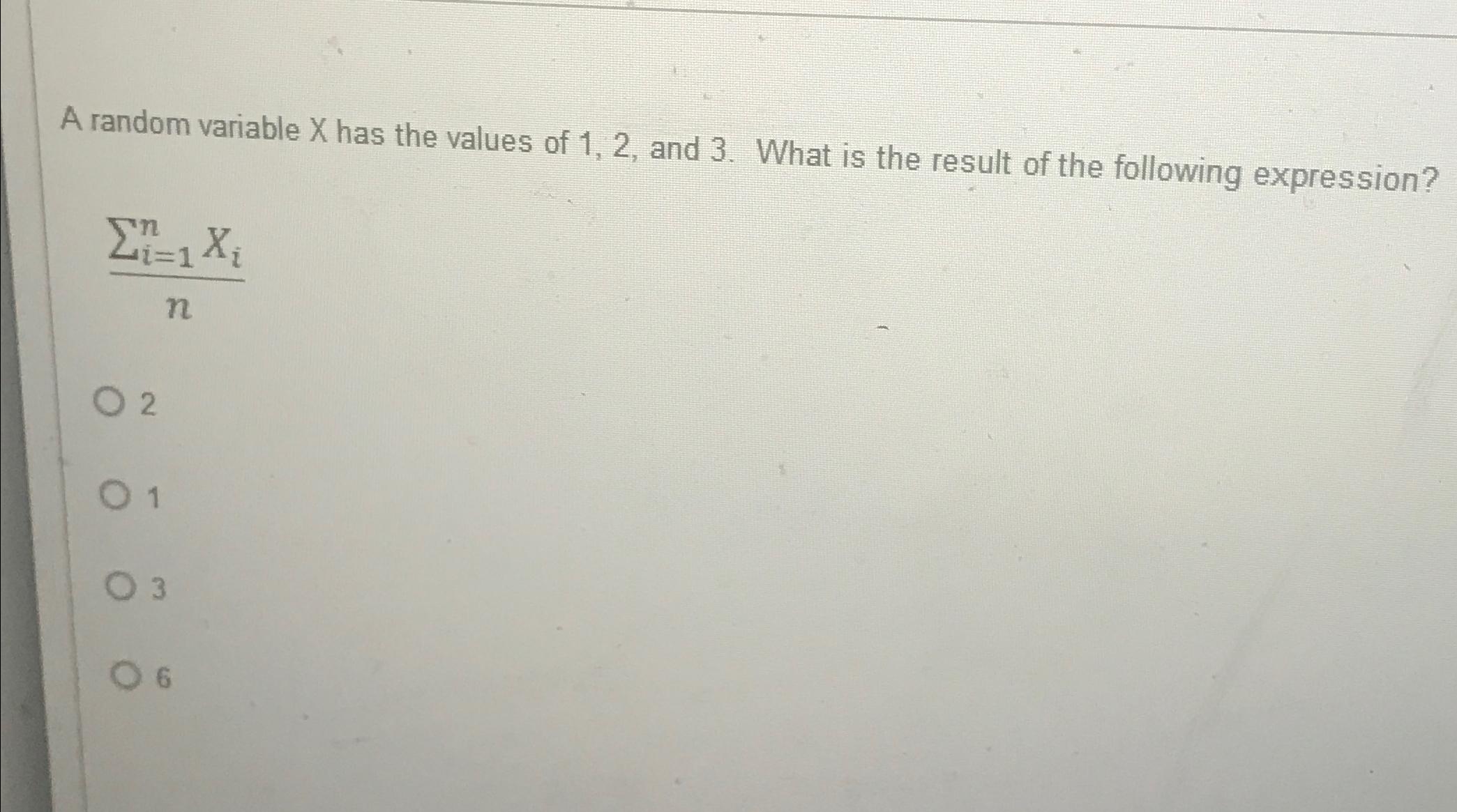 Solved A random A random variable x ﻿has the values of 1,2 , | Chegg.com