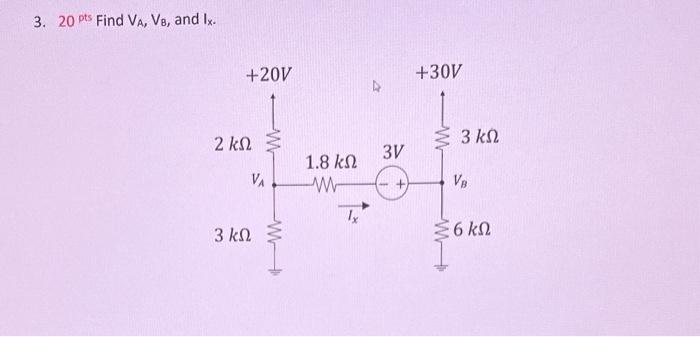 Solved 3. 20pts Find VA,VB, and Ix. | Chegg.com