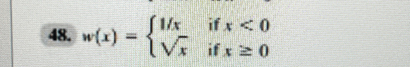 Solved w(x)={1x if x