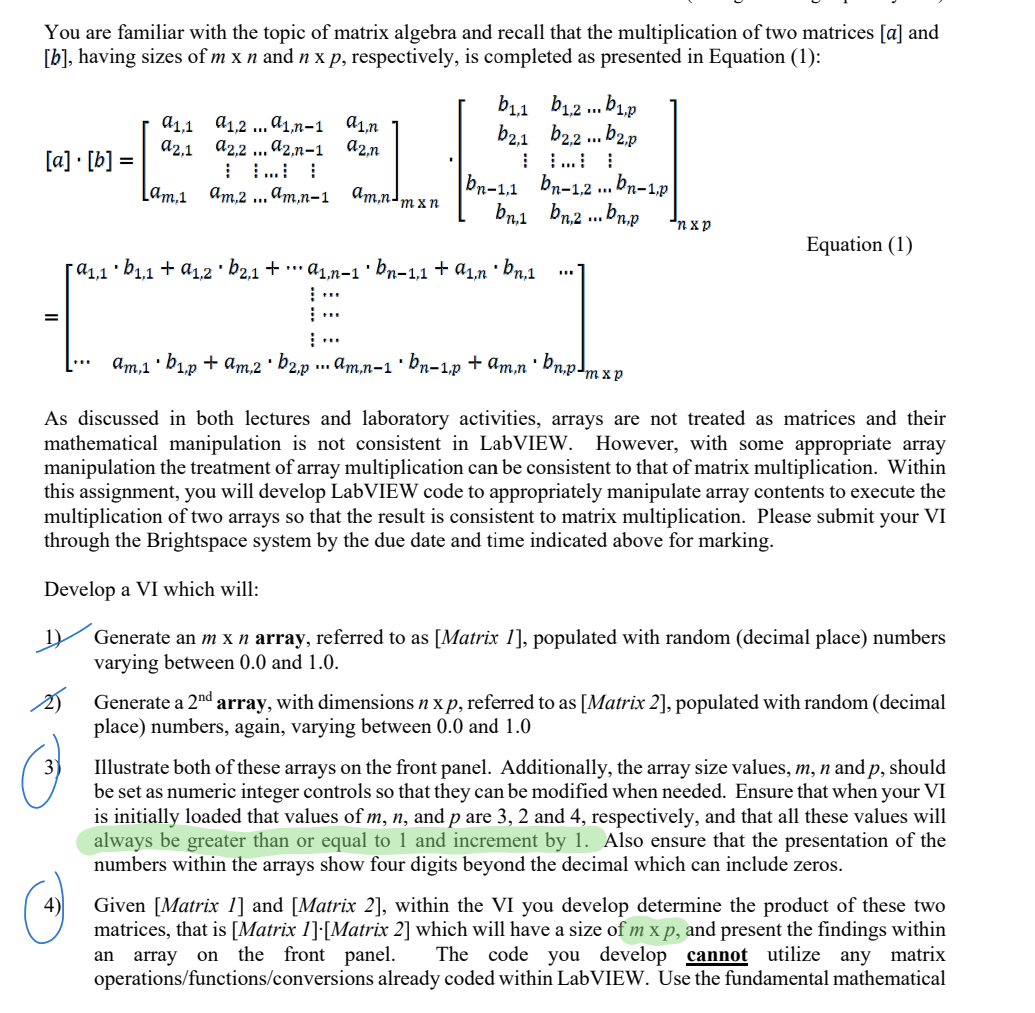 Solved You are familiar with the topic of matrix algebra and | Chegg.com