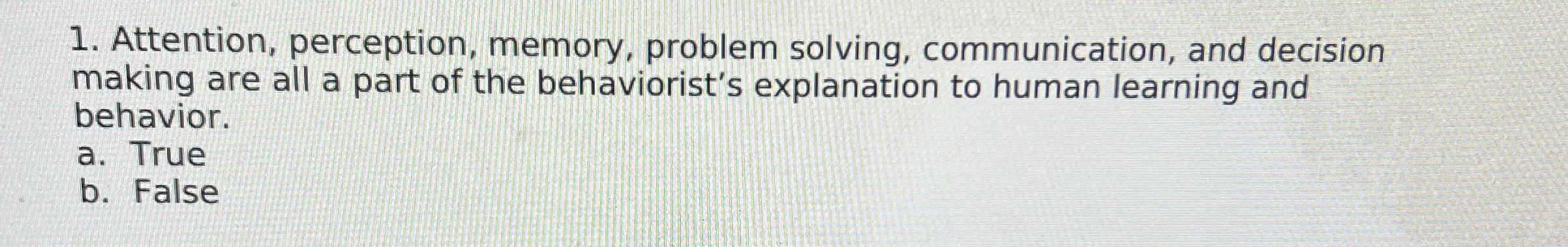 Solved Attention, perception, memory, problem solving, | Chegg.com