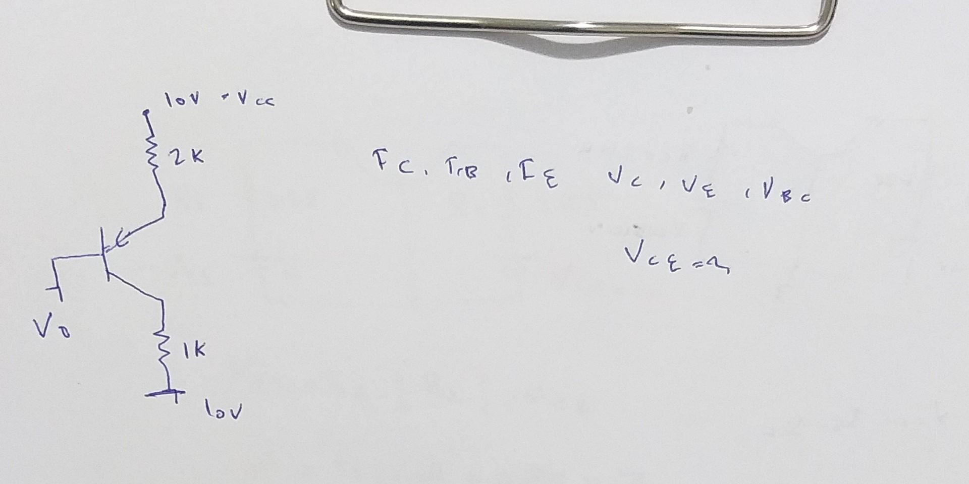 Solved RBB=1 K V0=0.65 V β=100 | Chegg.com