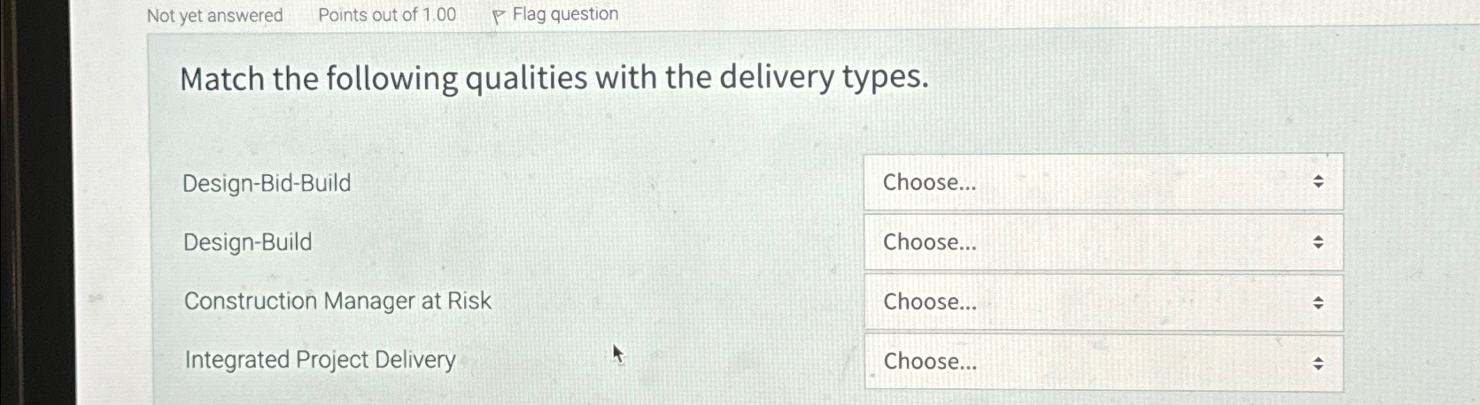 Solved Not yet answeredPoints out of 1.00P Flag | Chegg.com