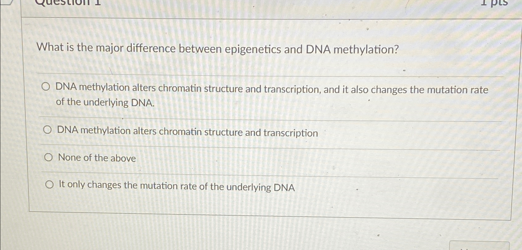 Solved What is the major difference between epigenetics and | Chegg.com