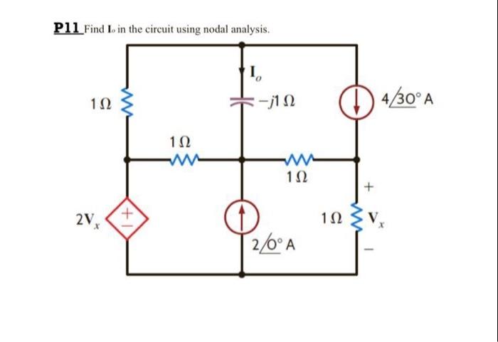 Solved P11 Find Io in the circuit using nodal analysis. | Chegg.com