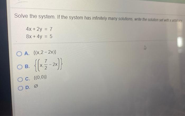 Solved Solve the system. If the system has infinitely many | Chegg.com