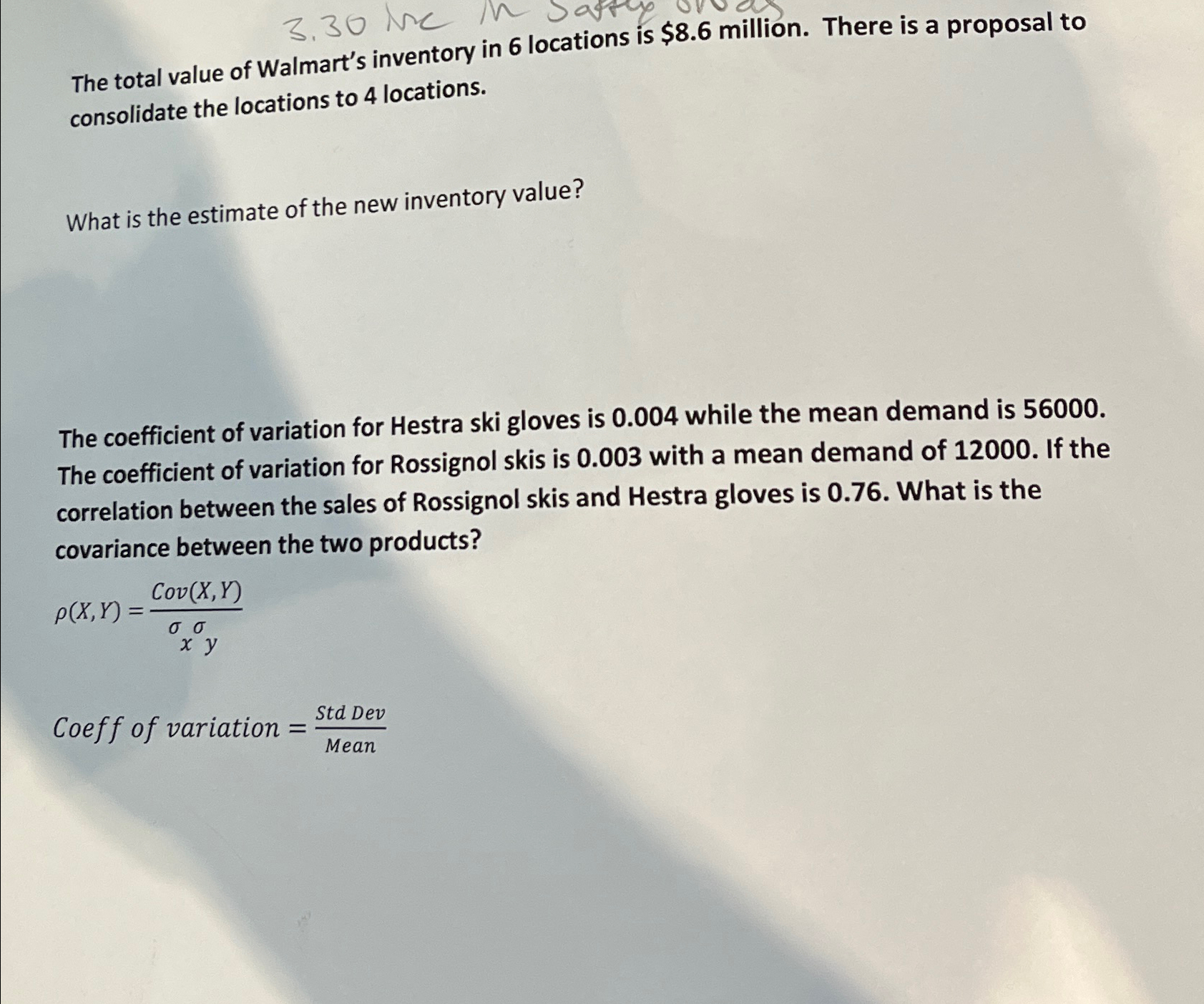 Solved The total value of Walmart's inventory in 6 | Chegg.com