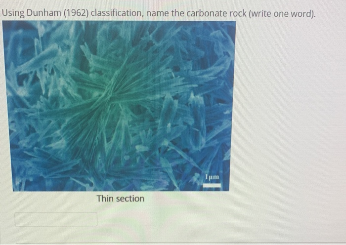 Solved QUESTION 4 Using Dunham (1962) classification, name | Chegg.com