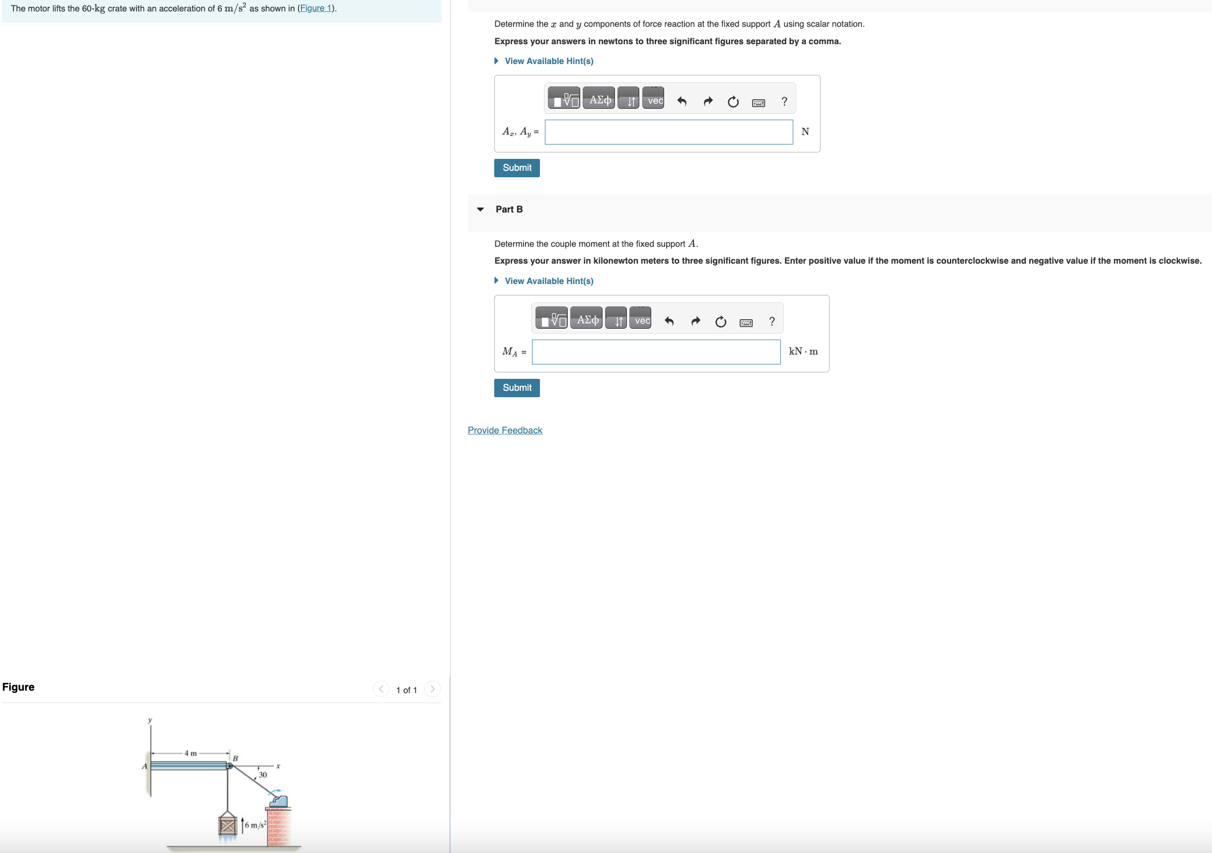 Solved The motor lifts the 60-kg ﻿crate with an acceleration | Chegg.com