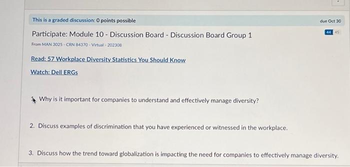 Solved This is a graded discussion: 0 points possible | Chegg.com