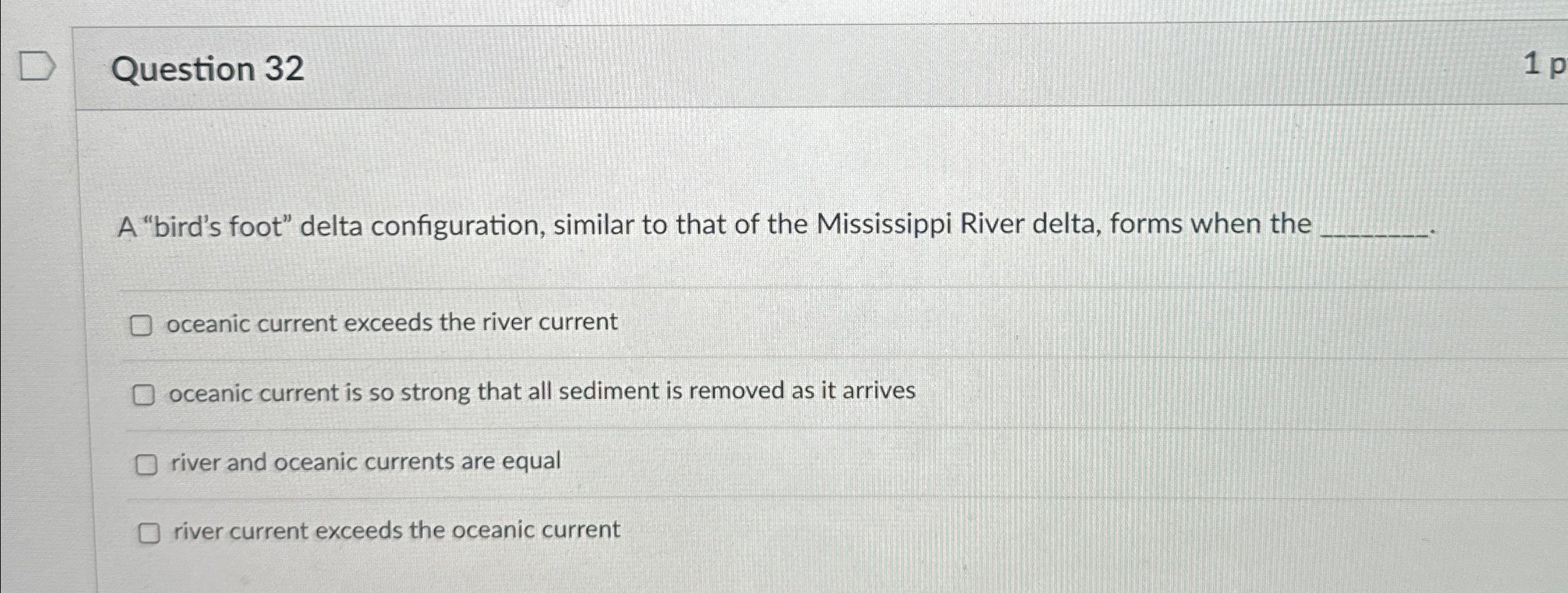 Solved Question 32A "bird's foot" delta configuration, | Chegg.com