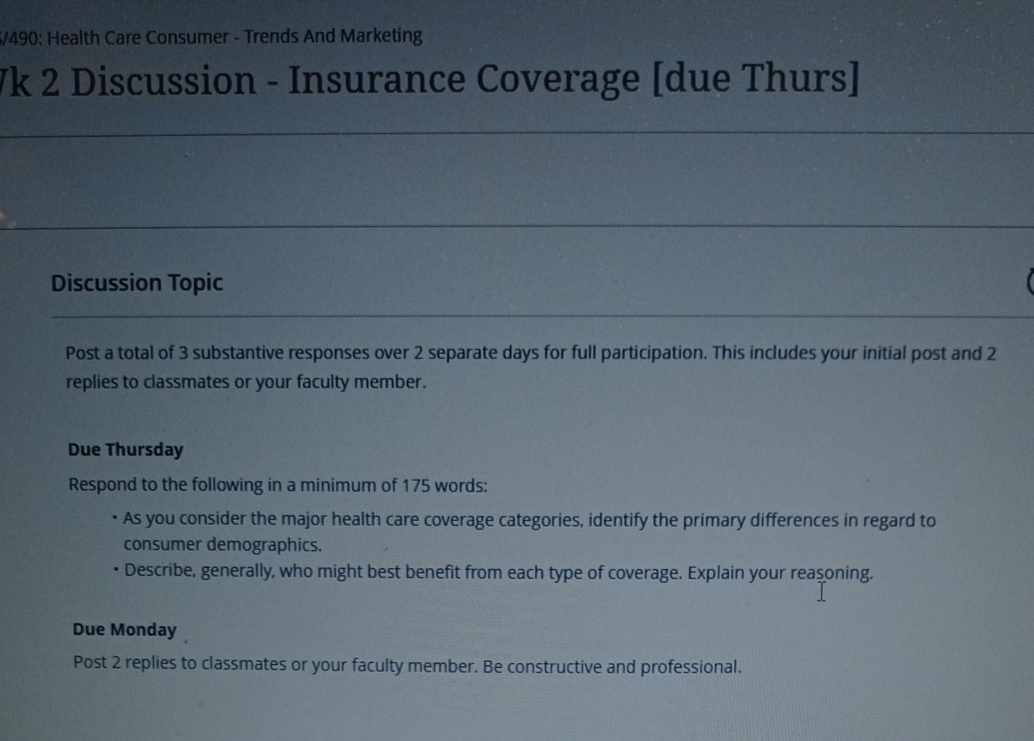 Solved Post a total of 3 substantive responses over 2 | Chegg.com