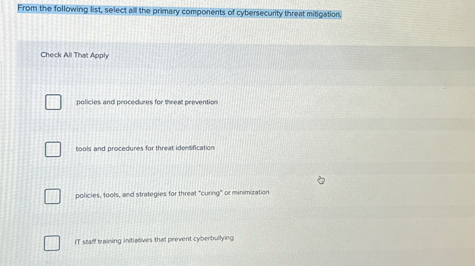 Solved From the following list, select all the primary | Chegg.com