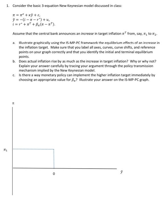 1. Consider the basic 3-equation New Keynesian model | Chegg.com