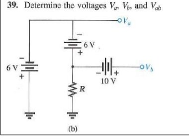 Solved Determine the voltages Va,Vb, ﻿and Vab(b) | Chegg.com