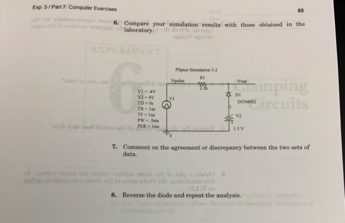 PSpice Simulation 5-2 The circuit shown is a PSpice | Chegg.com