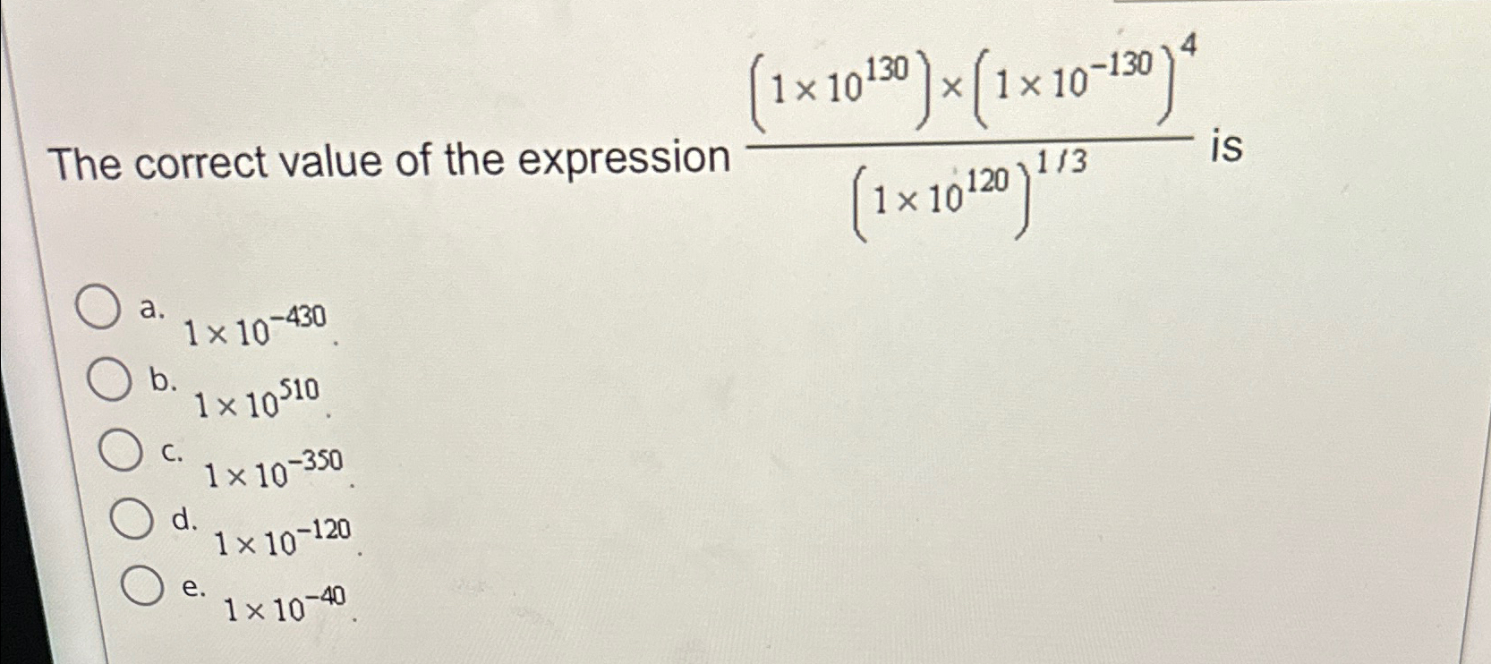 Solved The correct value of the expression | Chegg.com