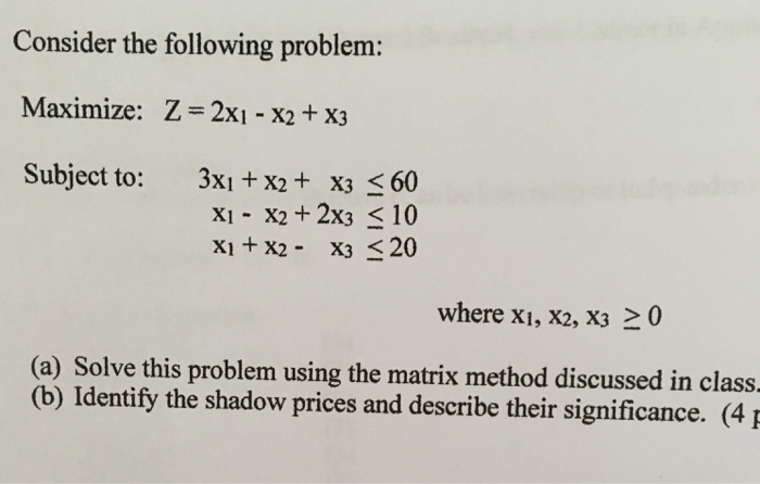 Solved Consider the following problem: Maximize: Z=2x1 - x2 | Chegg.com