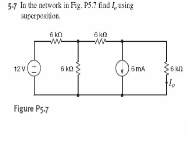 Solved In the network in Fig P5.7 find I0 using | Chegg.com