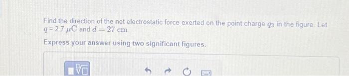 Find the direction of the net electrostatic force | Chegg.com