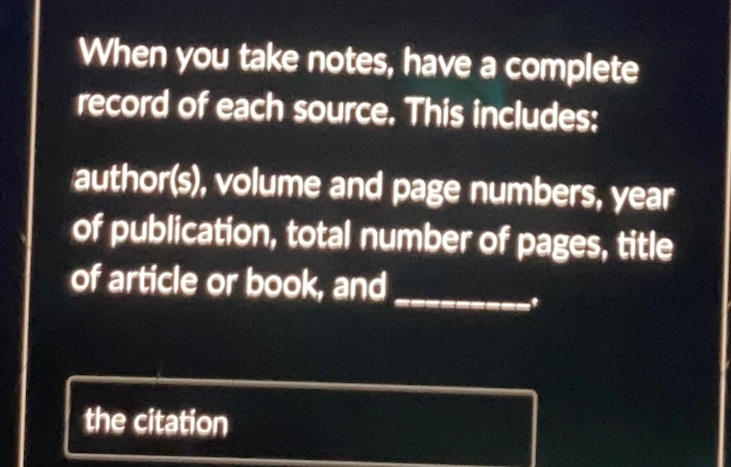 Solved When you take notes, have a complete record of each | Chegg.com