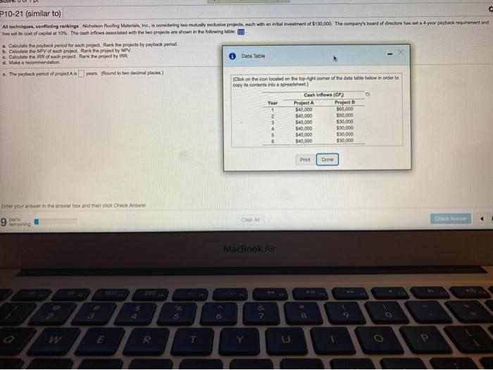 Solved P10-21 (similar to) All techniques, conflicting | Chegg.com Solved P10-21 (similar to) All techniques, conflicting | Chegg.com