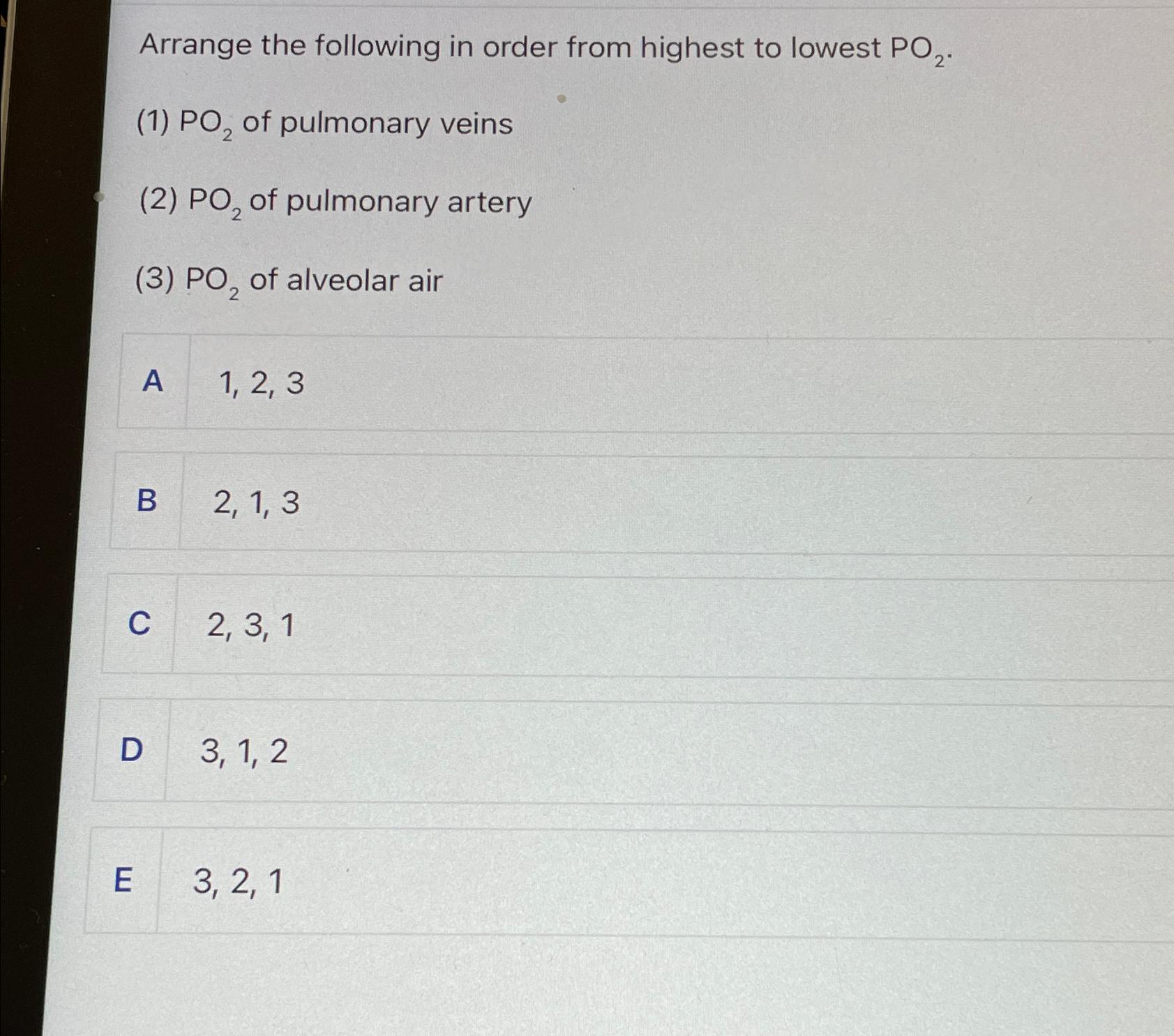 Solved Arrange the following in order from highest to lowest | Chegg.com