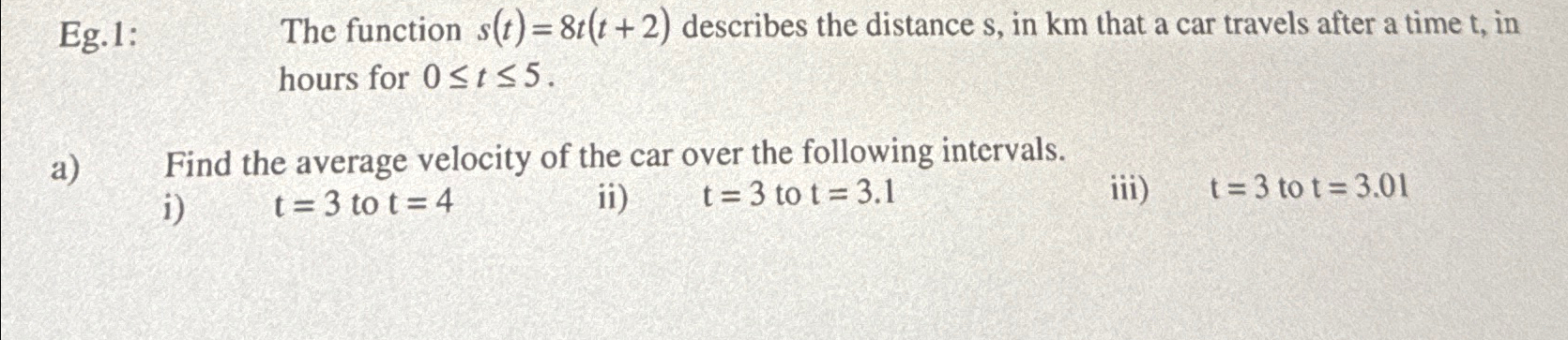 Solved Eg.1: The function s(t)=8t(t+2) ﻿describes the | Chegg.com