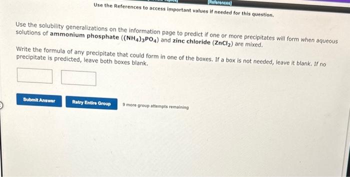 Solved Use the solubility generalizations on the information | Chegg.com