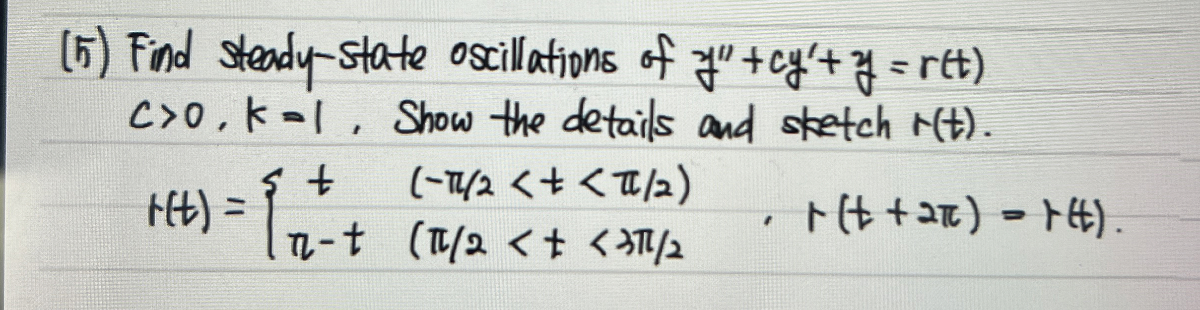 Solved (5) ﻿Find steady-state oscillations of | Chegg.com