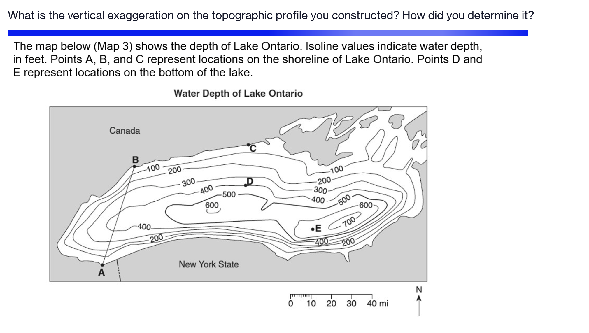 Solved What is the vertical exaggeration on the topographic | Chegg.com