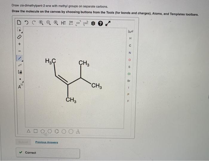 Solved Draw cis dimethylpent-2-ene with methyl groups on | Chegg.com