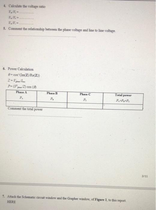Solved Part 1: Three wire Y−Y balanced three phase circuit | Chegg.com
